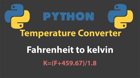 python temperature converter fahrenheit to kelvin python program