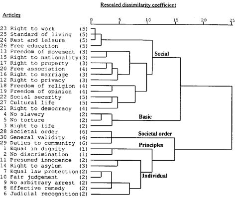 graphic representation dendrogram of hierarchical cluster analysis