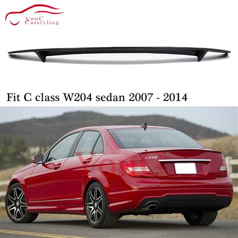W204 Rt Style Carbon Fiber Rear Spoiler Trunk Boot Lip For Mercedes C
