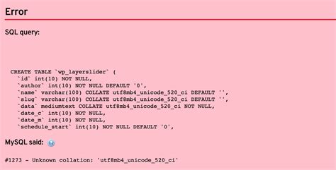 unknown collation utf8mb4 unicode 520 ci wordpress guides