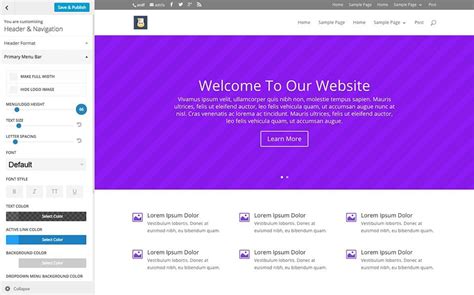 the divi header and navigation theme customizer settings elegant themes