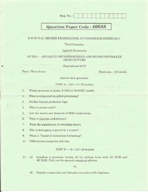 anna university ap 5301 advanced microprocessor and microcontroller