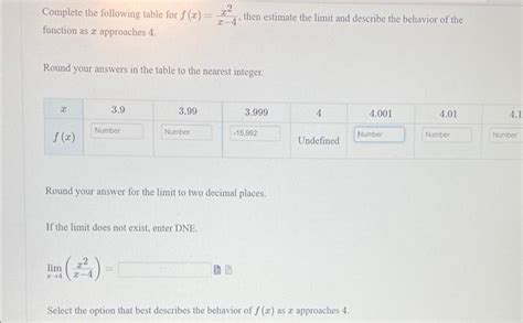 [solved] Complete The Following Table For F X Frac{x