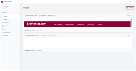 how to create elementor header and footer exclusive addons