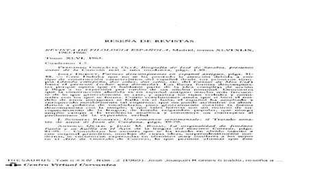ReseÑa De Revistas Cvc Centro Virtual Cervantes · ReseÑa De