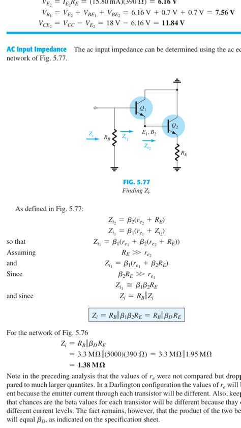 electrical input impedance for a darlington pair valuable tech notes