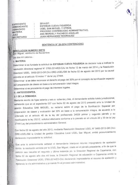 Sentencia De Primera Instancia Pdf