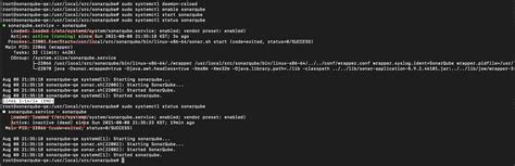 linux sonarqube service file soon die active inactive dead