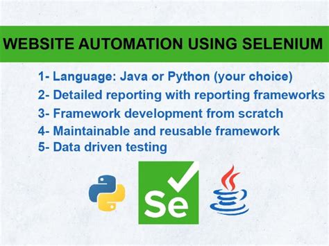 services of sdet qa automation selenium webdriver with java and python