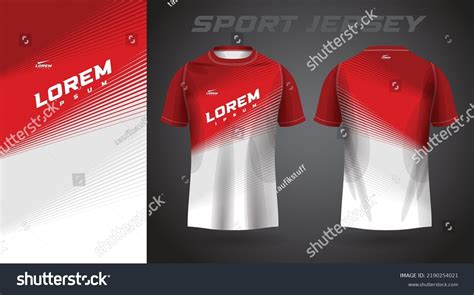 Red White Tshirt Sport Jersey Design Stock Vector Royalty Free