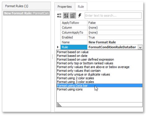 formatconditionruledatabar class winforms controls devexpress help