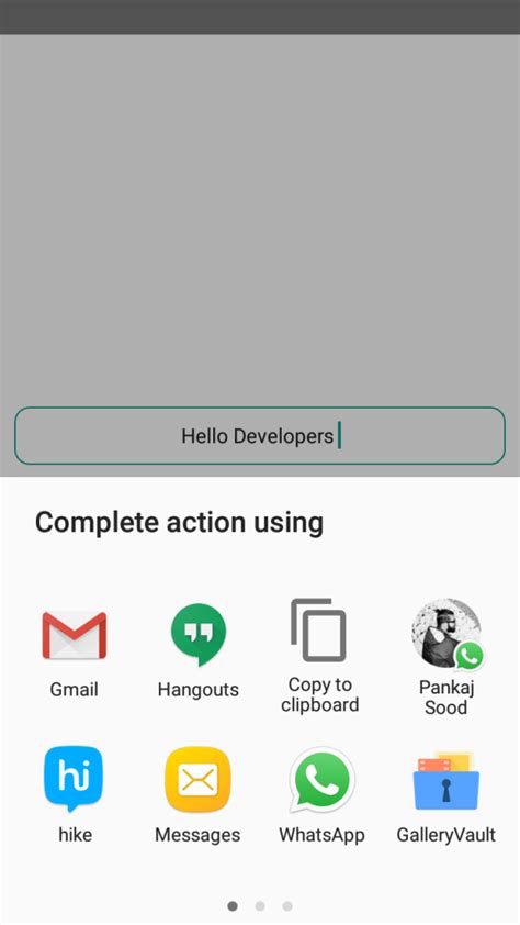 react native share api example to share textinput message from app