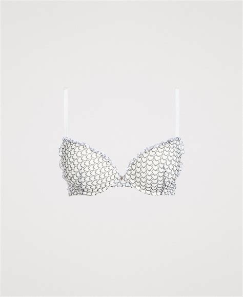 Tulle Push Up Bra With Hearts Woman Black Twinset Milano