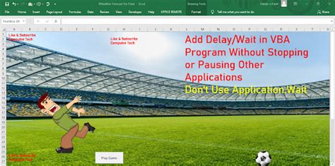 add delay in excel vba without stopping other applications