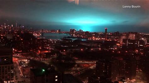 Night Sky Over New York Turns Blue After Electrical Fault At Power