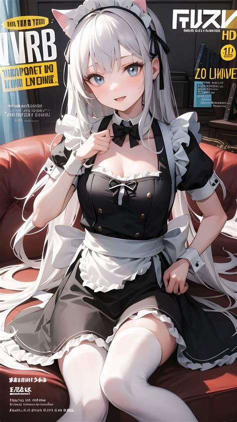 Ai Art Maid Cat Girl Vertical Anime Girls Maid Outfit Cat Ears Long