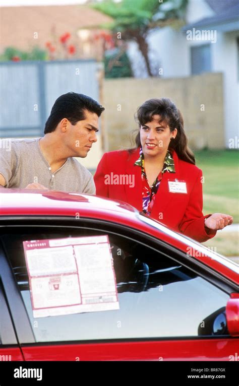 Hispanic Female Salesperson Auto Dealer Car New Man Male Purchase