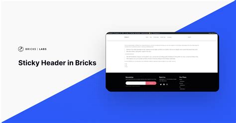 sticky header in bricks brickslabs