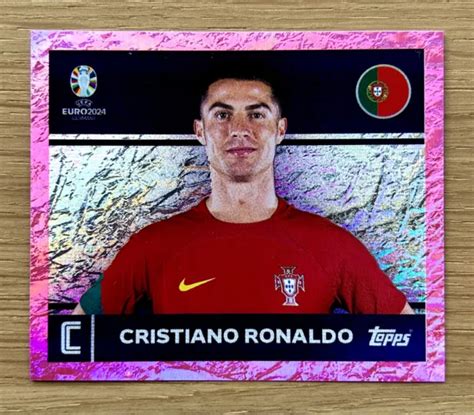 Topps Euro 2024 Sticker Swiss Edition Ronaldo Very Rare Pink