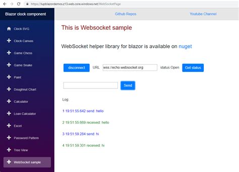 blazorwebsockethelper all blazor demos