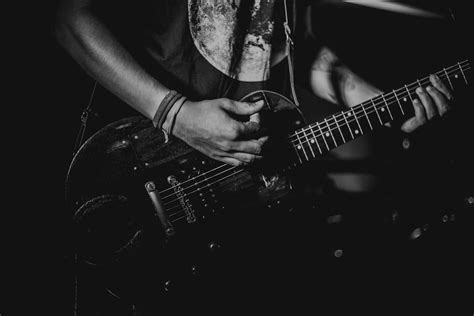 Free Images Acoustic Band Bass Guitar Black And White Bnw