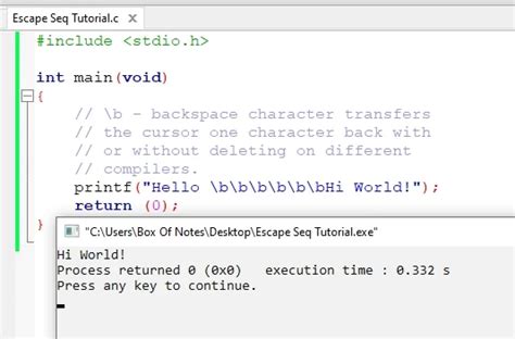 Escape Sequence In C With Examples Box Of Notes