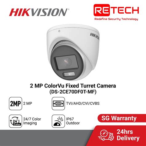 [retech] Hikvision 2mp Colorvu Fixed Turret Sercurity Cctv Camera Ds