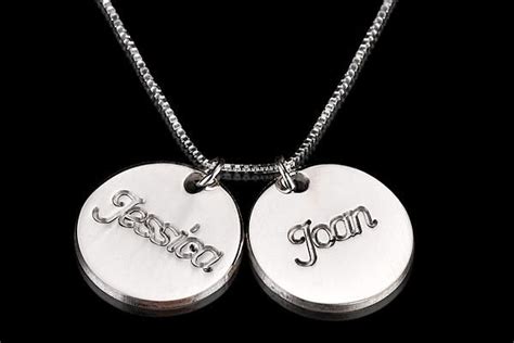 Engraved Necklace With Two Names Engraved Necklace Sterling Silver