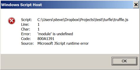 truffle error de tiempo de ejecución de microsoft jscript [duplicado]
