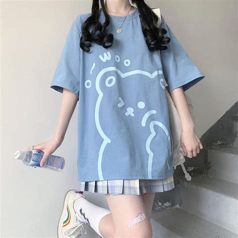 Kawaii Woo Bear Soft Girl T Shirt Kawaii Fashion Shop Cute Asian