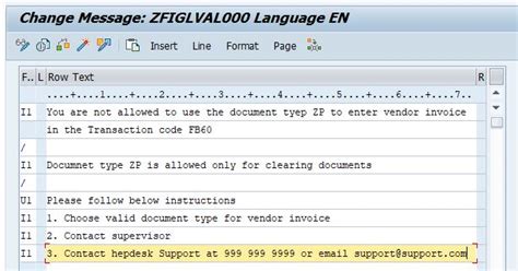validation ggb0 error message long text in s4 hana error message
