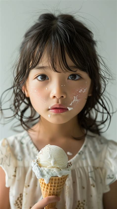 アイスの食べ方がわからない女の子 Chichi Pui（ちちぷい）aiグラビア・aiフォト専用の投稿＆生成サイト