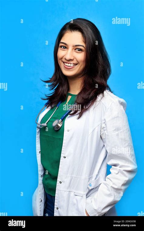 Medical Concept Of Indian Beautiful Female Doctor In White Coat With