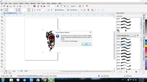 cannot custom media stroke corel connect x7 coreldraw graphics