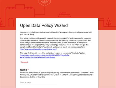 open data policy wizard helps you create your own policy sunlight