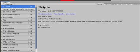 unity can t open nor install 2d sprite editor through package manager