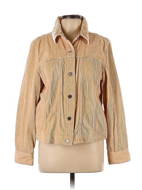 J Jill 100 Cotton Solid Tan Jacket Size L 73 Off Thredup