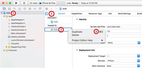 how to use xcode targets to manage development build