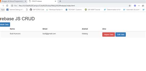 membuat crud sederhana dengan firebase javascript dan bootstrap