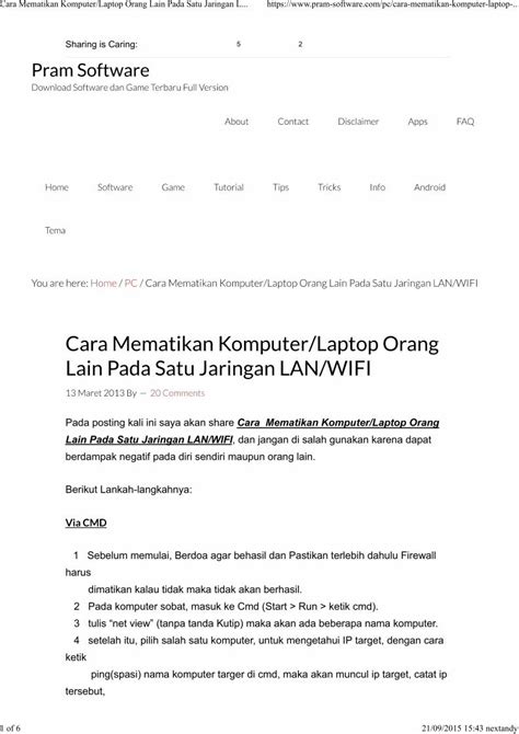 Pdf Cara Mematikan Komputerlaptop Orang Lain Pada Satu Jaringan Lan