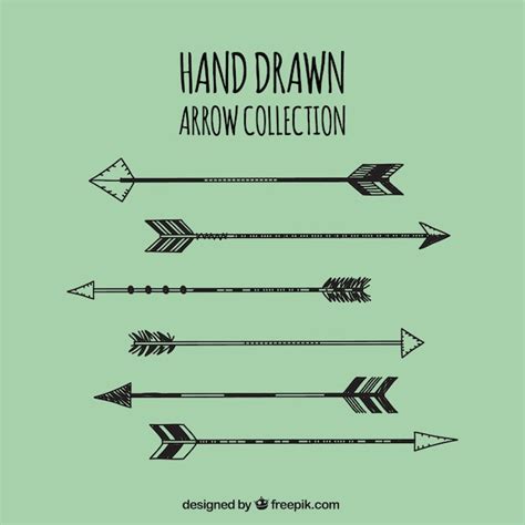 Set De Flechas Dibujadas A Mano Vector Gratis