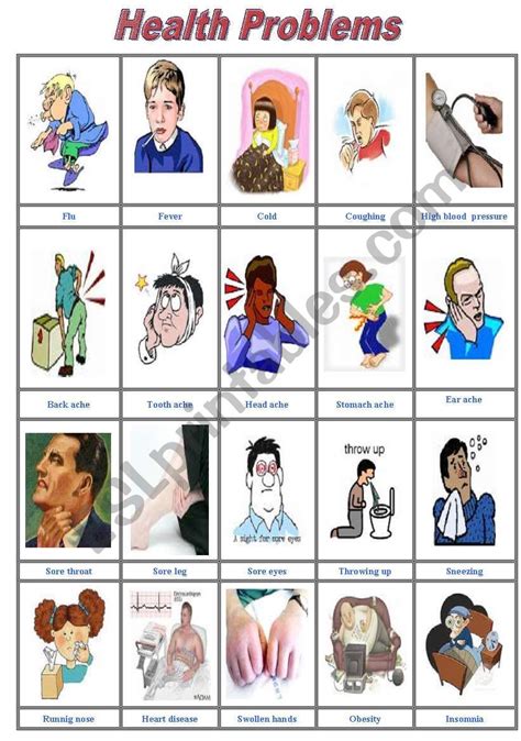 Sickness Illnesses Esl Worksheet By Mabdel Vocabulary Worksheets