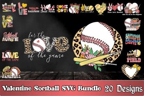 Valentine Softball Svg Bundle Bundle · Creative Fabrica