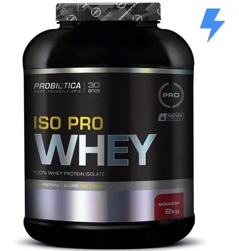 Iso Pro Whey Whey Isolado 2kg Probiótica Sabor Morango Mercadolivre