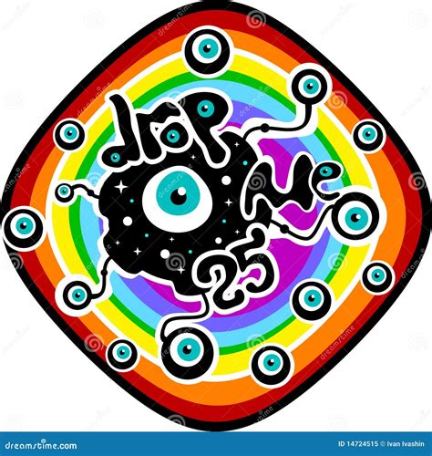 Acid Sticker Set Acidic Abstract Smiles Objects And Icons Funny