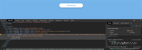 html tailwind active style not displaying when element is also