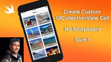 create custom uicollectionviewcell without storyboard swift 5 youtube