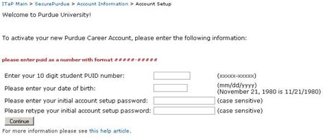 account setup help