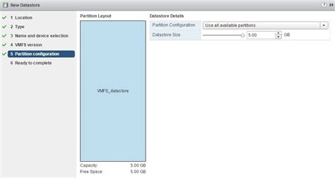 create vmfs datastore vmware esxi