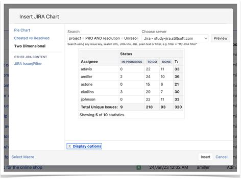 visualizing jira data in confluence stiltsoft